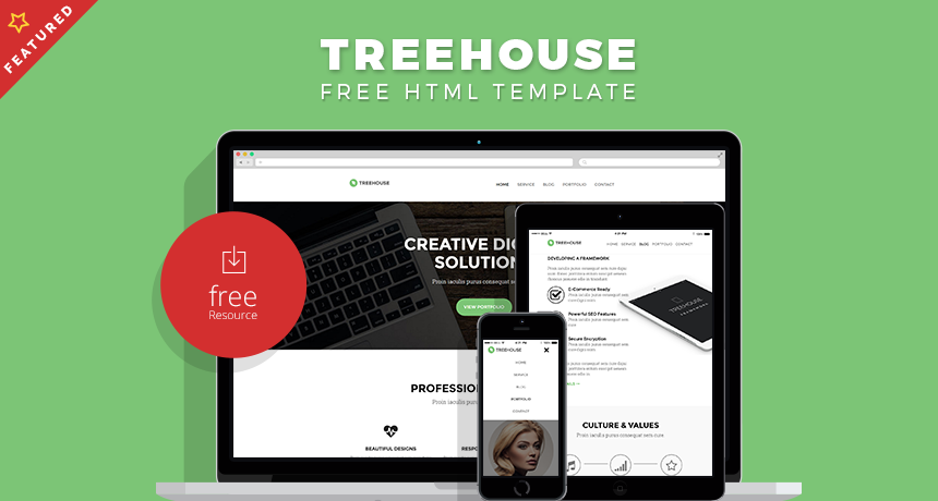 Treehouse Website HTML Template | Free HTML5 Templates