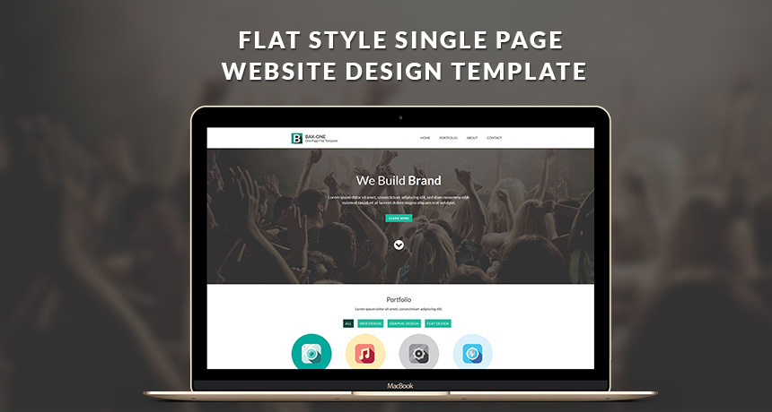 Free Flat Style Single Page Website Design Template HTML | Free HTML5 ...