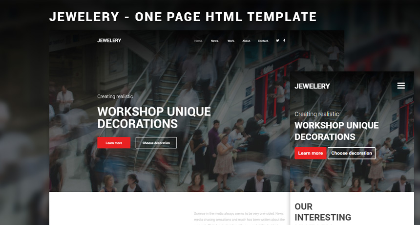 Jewelery - One Page HTML Template | Free HTML5 Templates