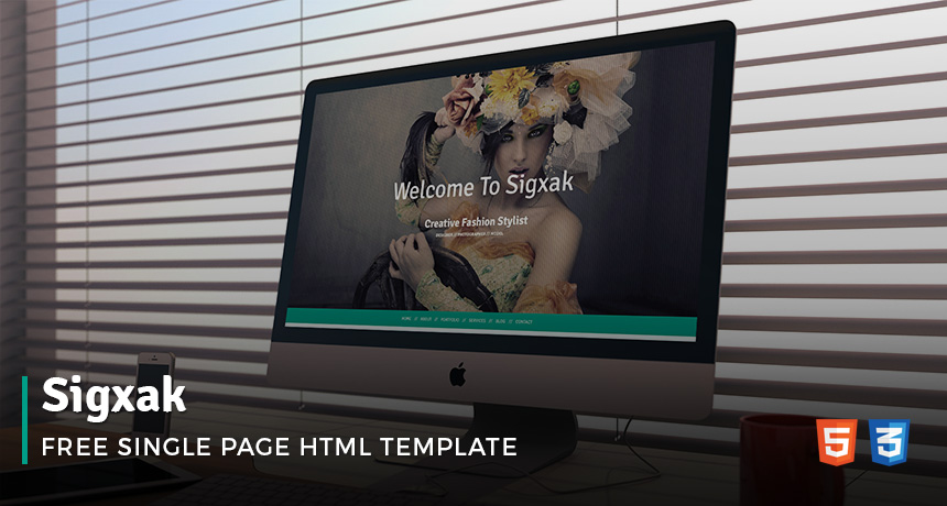 Sigxak - Free Single Page HTML Template | Free HTML5 Templates