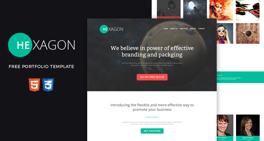 Hexagon Portfolio HTML Template | Free HTML5 Templates