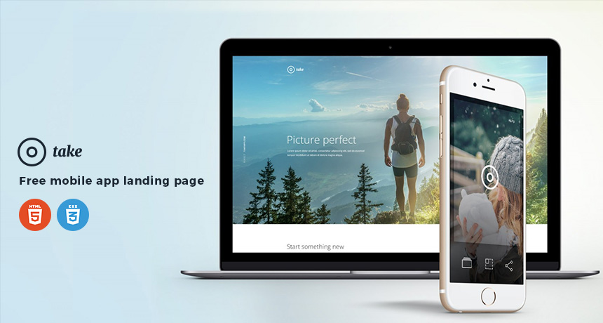 Take - Free Mobile App Landing Page HTML Template | Free HTML5 Templates
