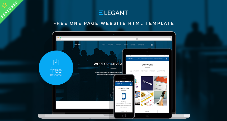 ELEGANT - Free One Page Website HTML Template | Free HTML5 Templates